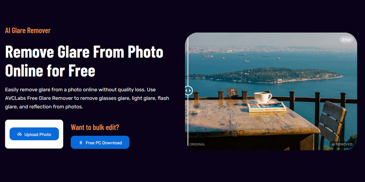 Remove Glare From Photo Online for Free | AVCLabs